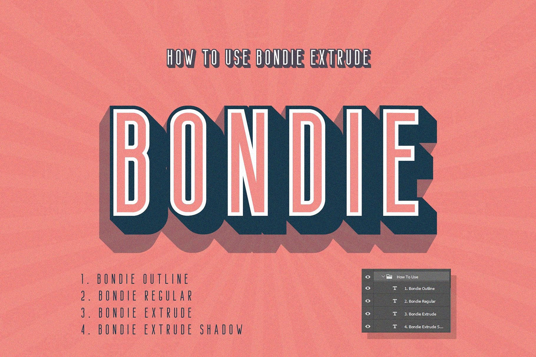 Bondie Extrude Font Family - Download Free Font
