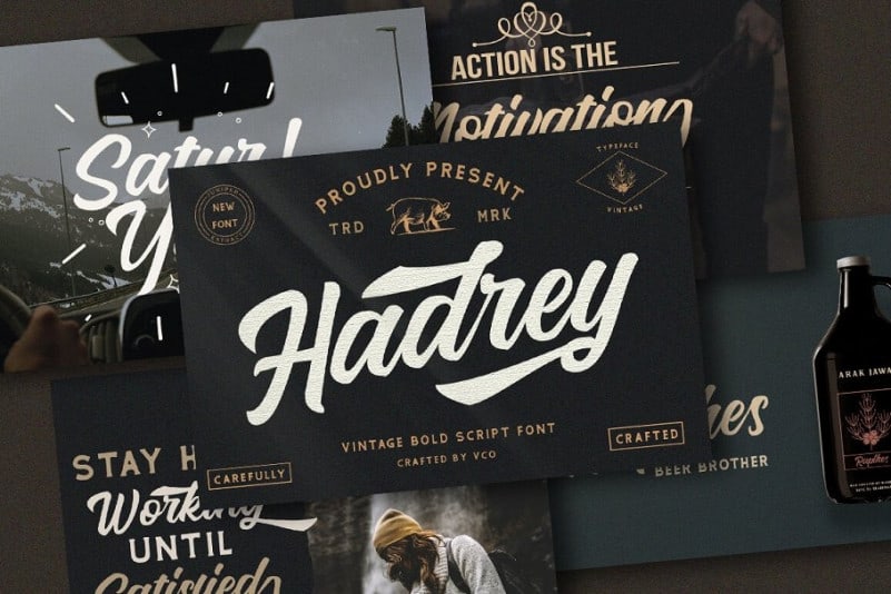 Hadrey - Vintage Script Font - Download Free Font