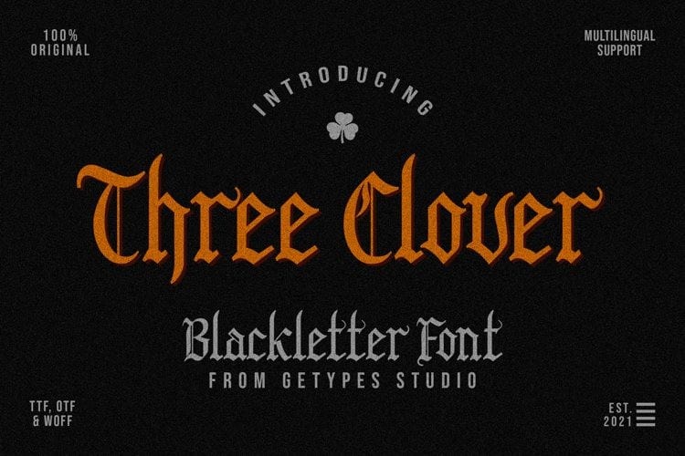 Three Clover Blackletter Font - Download Free Font