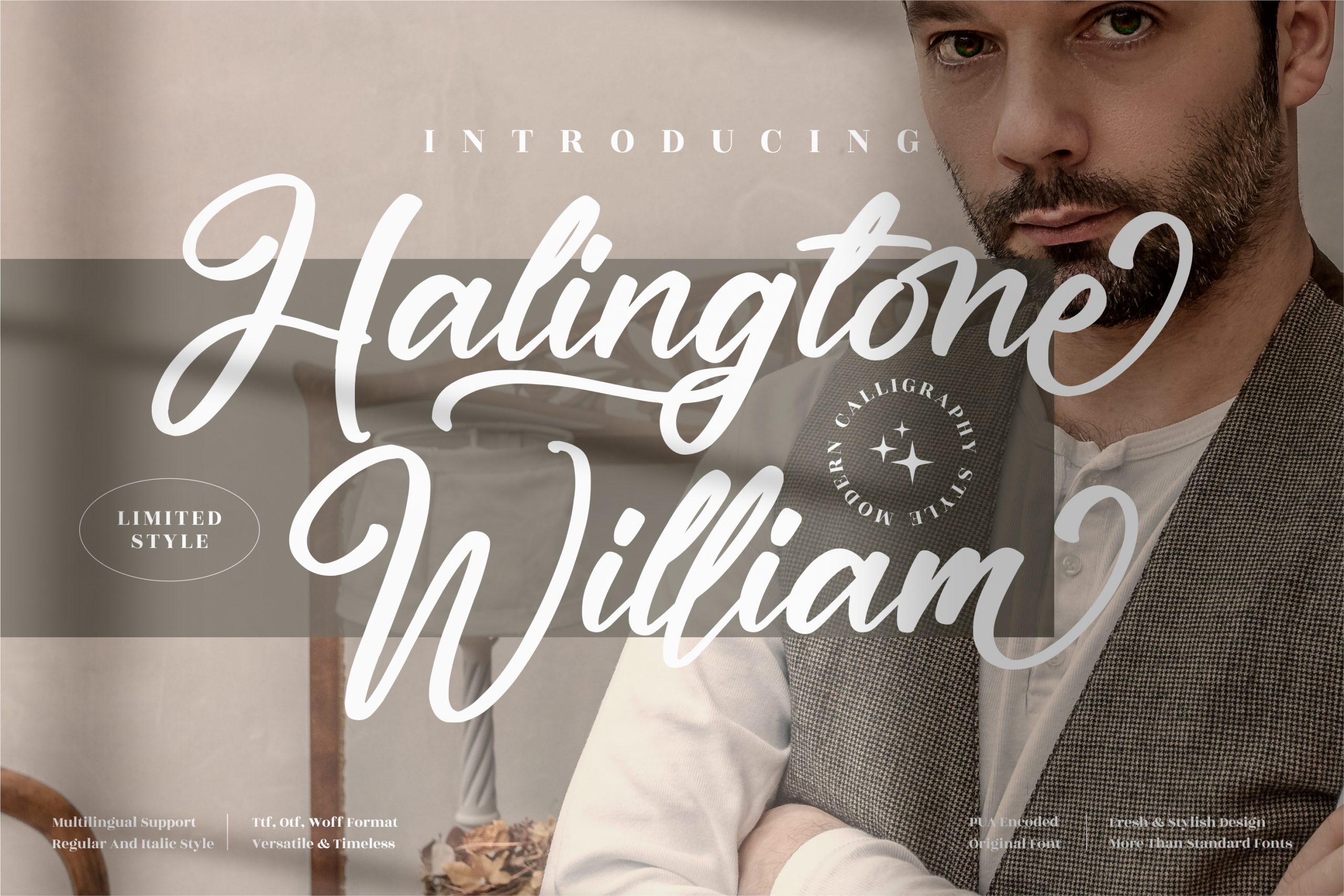 Halingtone William Font - Download Free Font