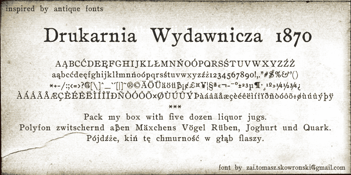 Drukarnia Wydawnicza 1870 Font - Download Free Font