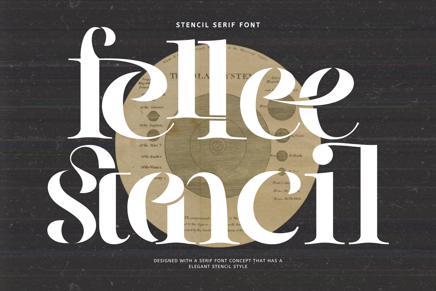 Serif Stencil Font