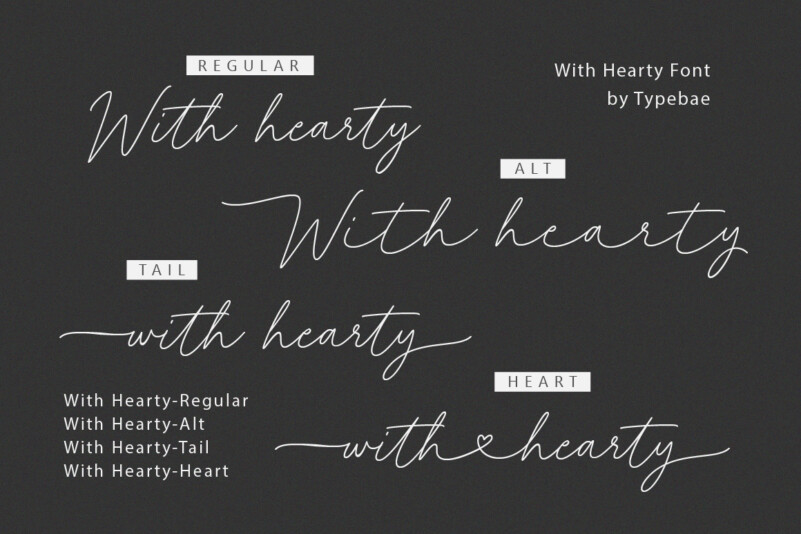 With Hearty Font - Download Free Font
