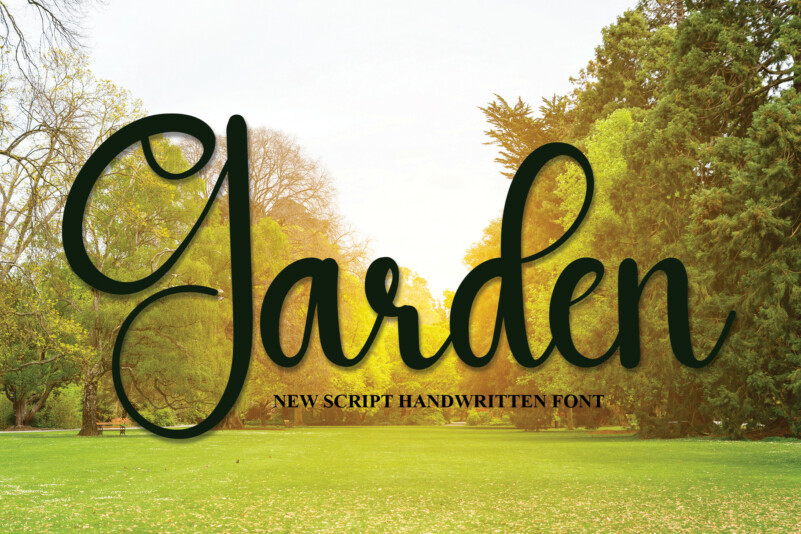 Cursive Landscape Central Garden Calligraphy Font | Central