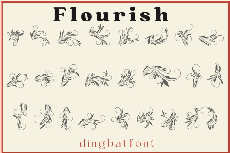 Flourish Fonts Flourish Word Typography Style Vector | Free Vector