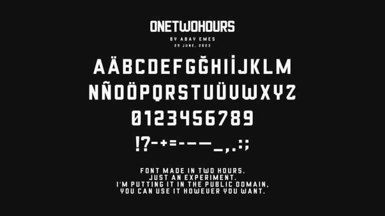 One Two Hours Font - Download Free Font