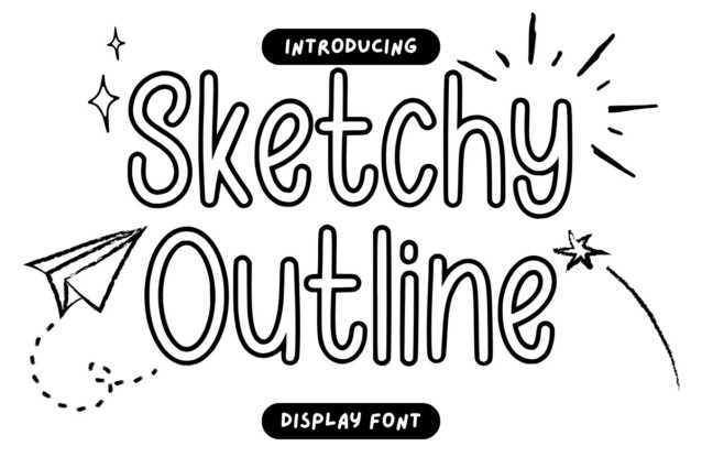 Sketchy Outline Display Font - Download Free Font