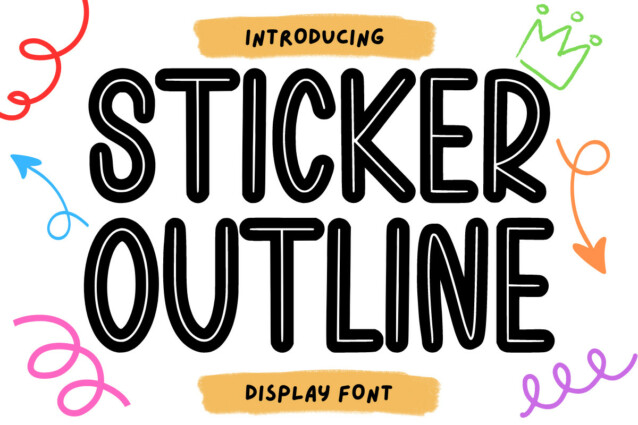 Sticker Outline Display Font - Download Free Font