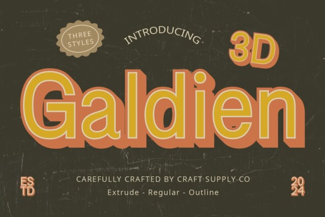Galdien 3D Font - Download Free Font