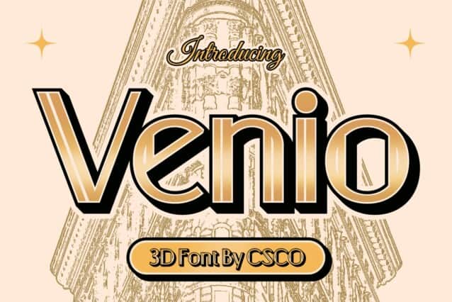 Venio 3D Font - Download Free Font
