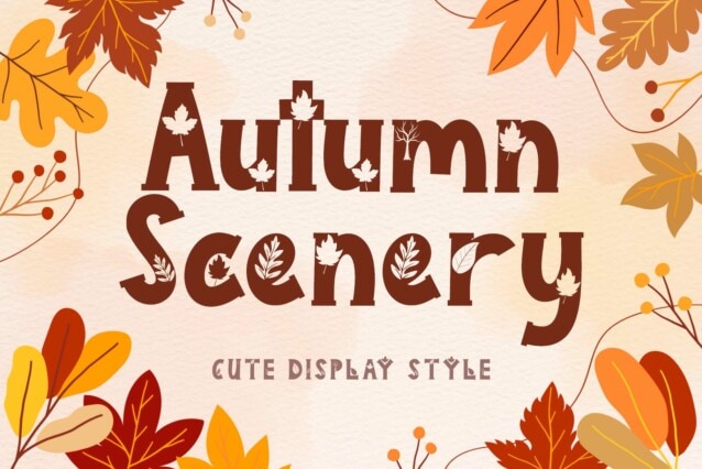 Autumn Scenery Display Font - Befonts