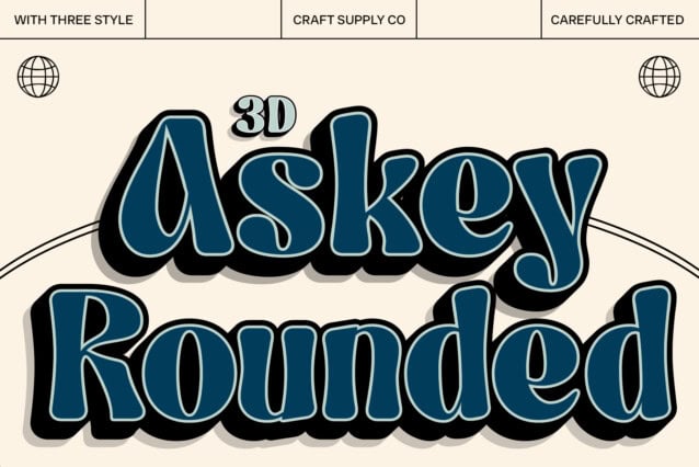 Askey Rounded 3D Font - Befonts