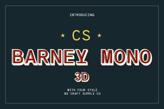 CS Barney Mono 3D Font - Befonts