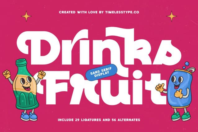 Drinks Fruit Sans Serif Font - Download Free Font