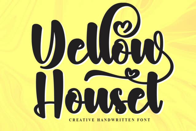 Yellow Houset Script Font - Befonts