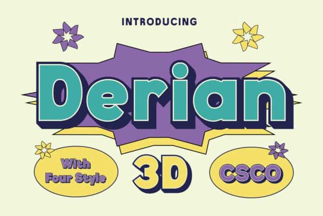 Derian 3D Font - Befonts