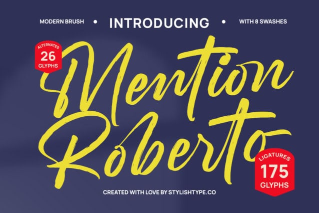 Mention Roberto Brush Font - Befonts