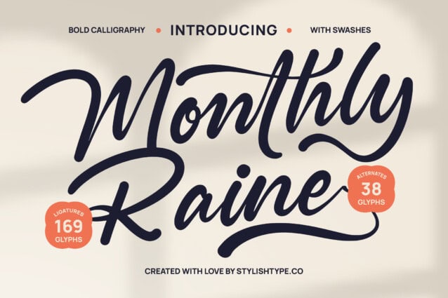 Monthly Raine Calligraphy Font - Download Free Font