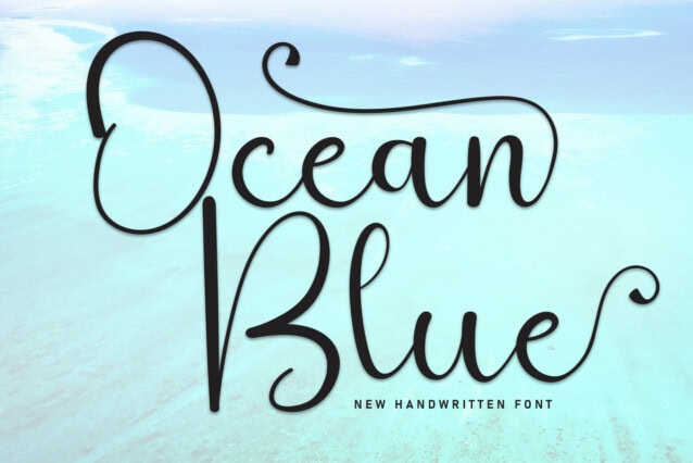 Ocean Blue Script Font - Befonts