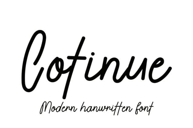 Continue Script Font - Befonts