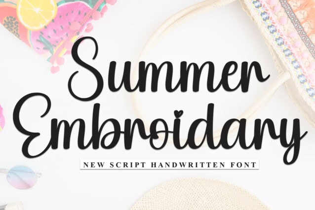 Summer Embroidary Script Font - Befonts