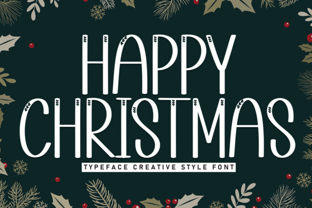 Happy Christmas Display Font - Befonts
