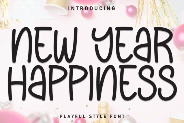 New Year Happiness Display Font - Befonts