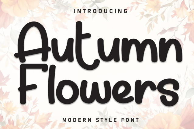 Auntumn Flowers Display Font - Befonts
