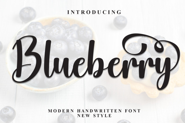 Blueberry Script Font - Befonts