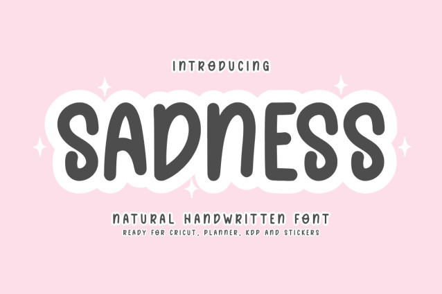 Sadness Display Font - Befonts