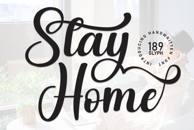 Stay Home Calligraphy Font - Befonts