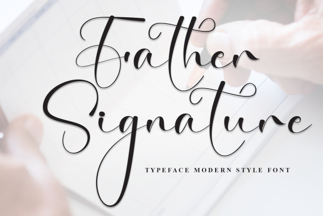 Father Signature Calligraphy Font - Befonts