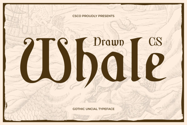 CS Whale Drawn Font - Befonts