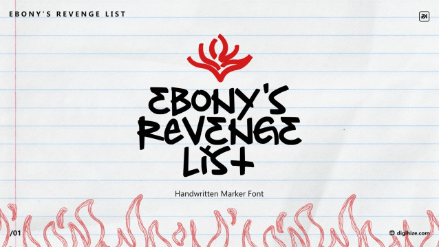 Ebony's Revenge List Font - Befonts