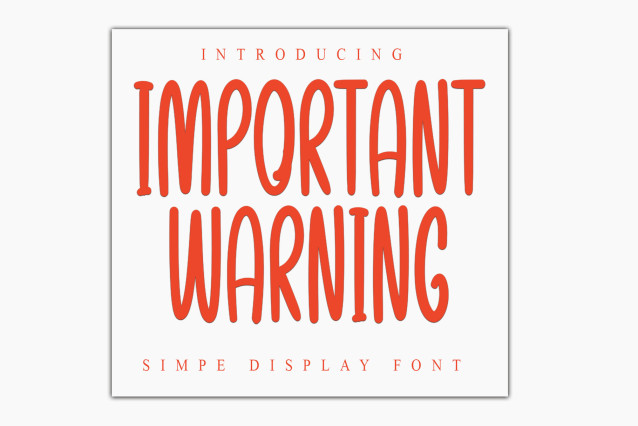 Important Warning Font - Befonts