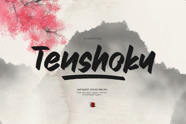 Tenshoku | Japanese Solid Brush Font - Befonts