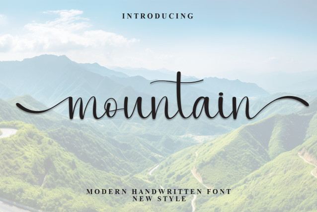 Mountain Modern Handwritten Font - Befonts