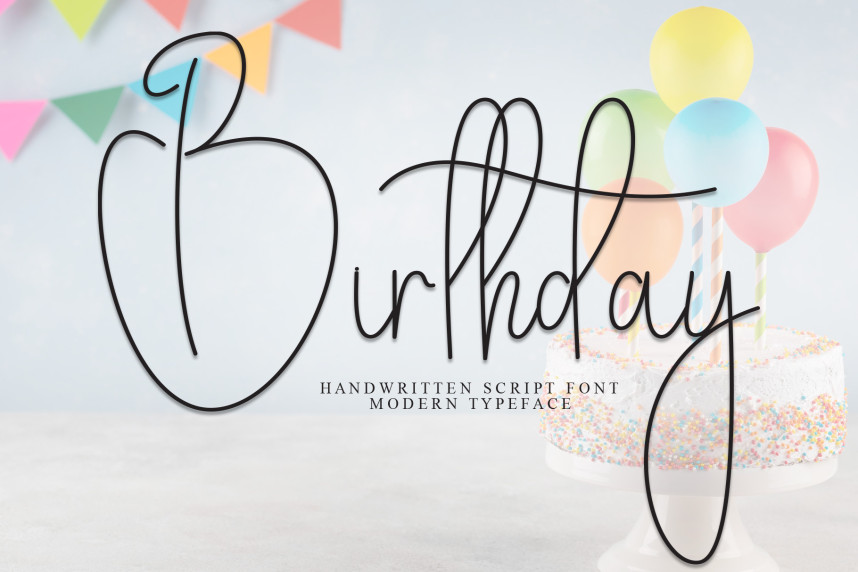 Birthday Modern Handwritten Font - Befonts