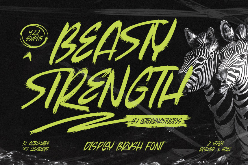 Beasty Strength Brush Font - Befonts