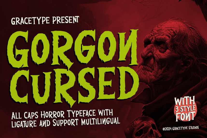 Gorgon Cursed Horror Typeface - Download Free Font