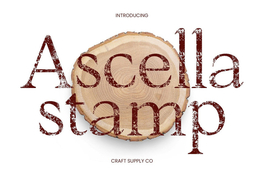Ascella Stamp Font - Befonts