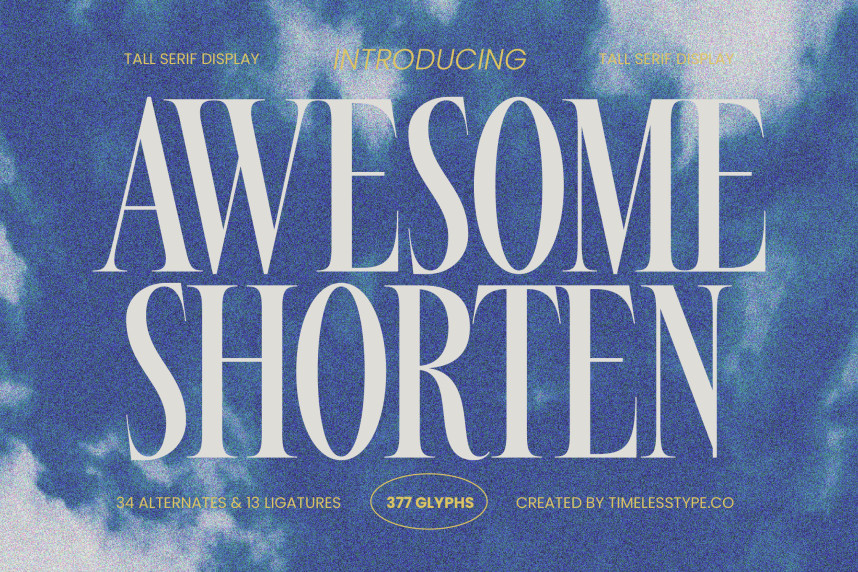 Awesome Shorten - Tall Serif Font - Befonts