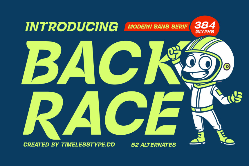 Back Race Italic - Sans Serif Font - Befonts