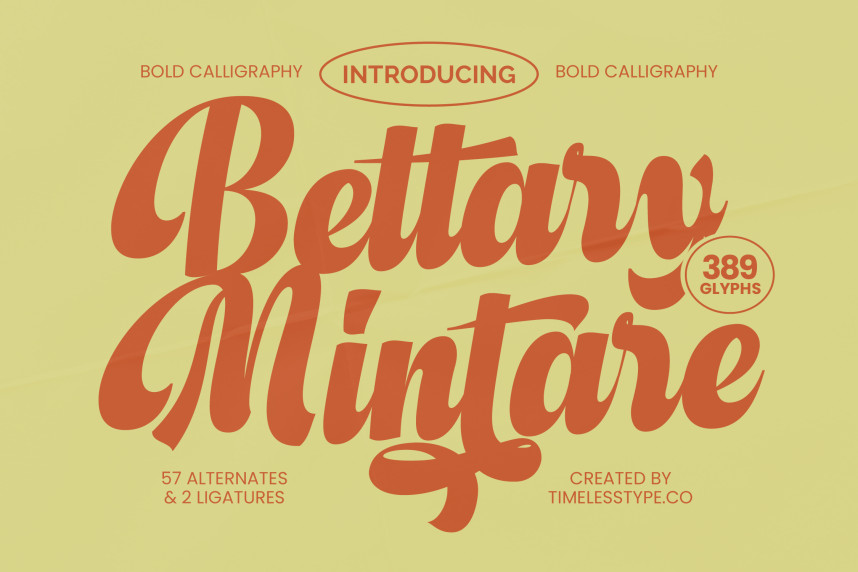 Bettary Mintare - Bold Calligraphy Font - Befonts