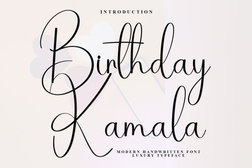 Birthday Kamala - Modern Handwritten Font - Befonts
