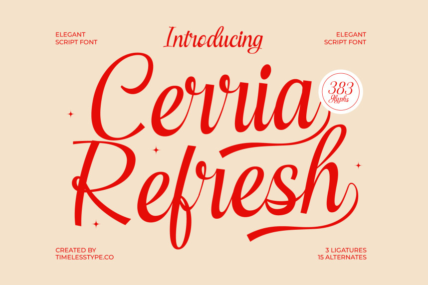 Cerria Refresh Script Font - Download Free Font