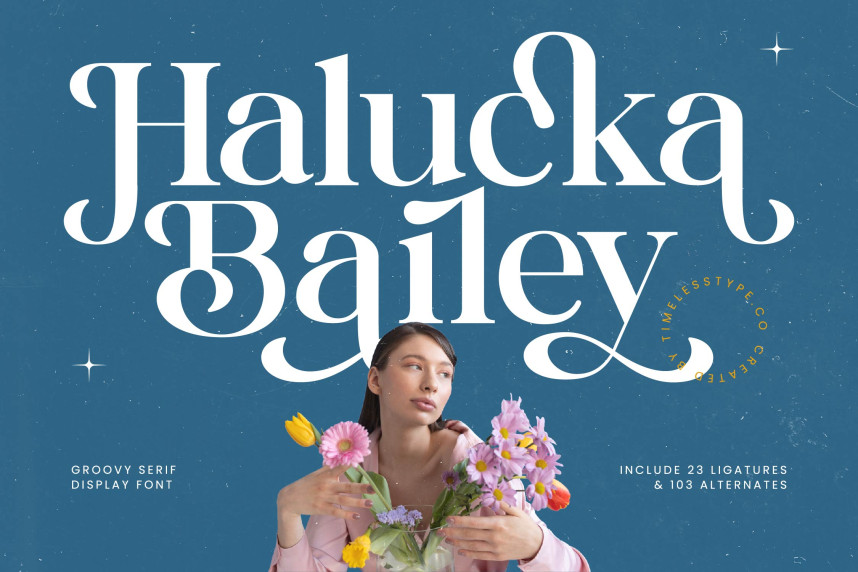 Halucka Bailey - Groovy Serif Display Font - Download Free Font