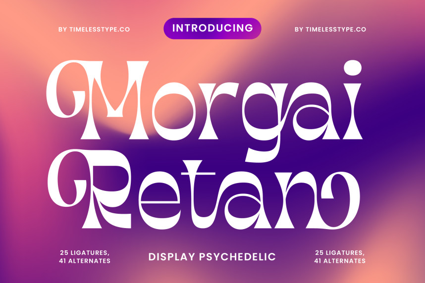 Morgai Retan - Display Psychedelic Font - Download Free Font