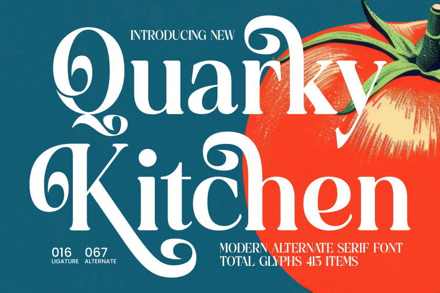 Quarky Kitchen Font - Befonts