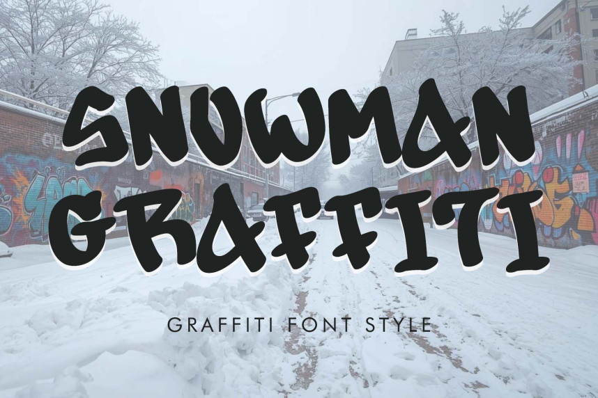 Snowman Graffiti Font - Befonts